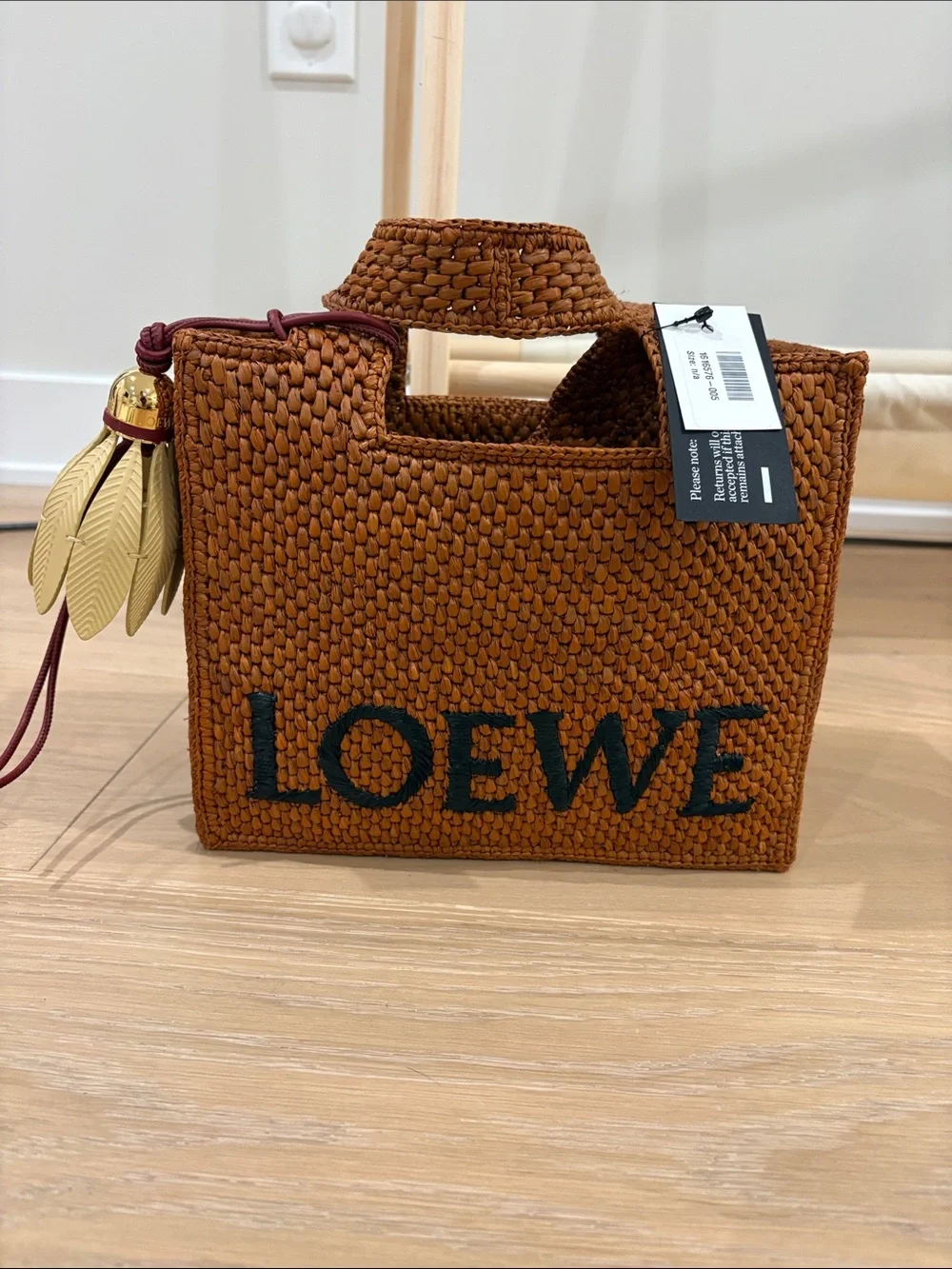 Loewe | Bags | Loewe Font Tote In Tan Raffia | Poshmark